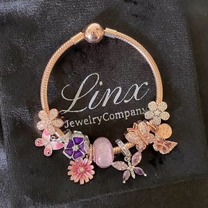 Linx | Jewelry | Linx Rose Gold Bracelet With Butterfly And Flower ...